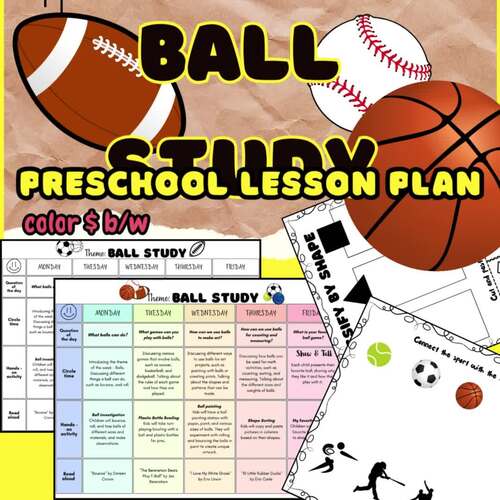 BALL STUDY- Preschool Weekly Lesson Plan by PavlyStyle | TPT