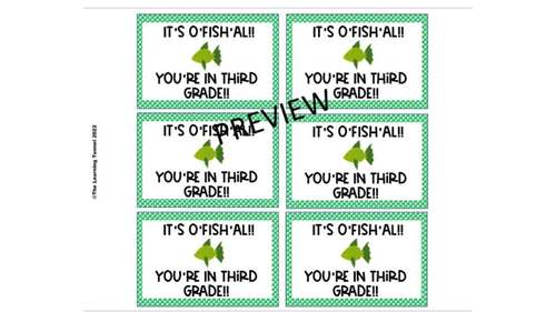 Goldfish Back To School Third Grade Tag by The Learning Tunnel | TPT