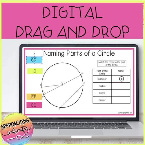 Naming BASIC Parts Of A Circle Digital Activity and Worksheet | TpT