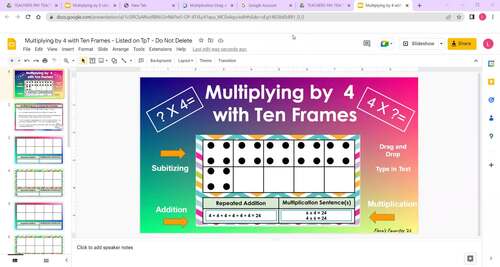 Multiplication with Ten Frames: Drag and Drop (Fact Families 1-10)