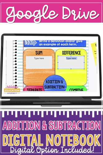Digital Interactive Notebook - Addition & Subtraction - Distance ...