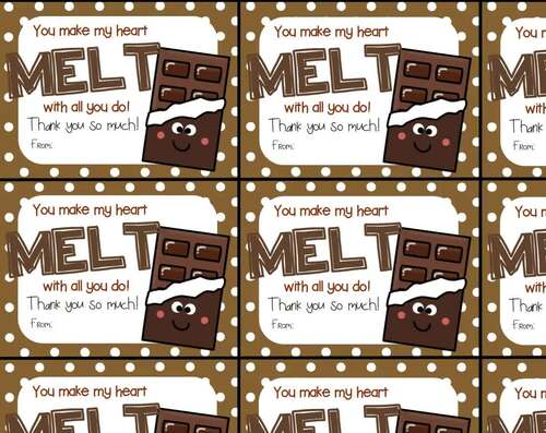 Cute Hershey's Chocolate Bar Teacher/ Staff Appreciation Treat Tag