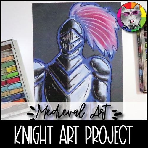 Medieval Knight Art Project, Elementary Middle Ages Art Lesson Activity