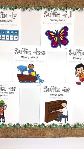 Advanced Suffixes Poster Set Science of Reading Orton-Gillingham