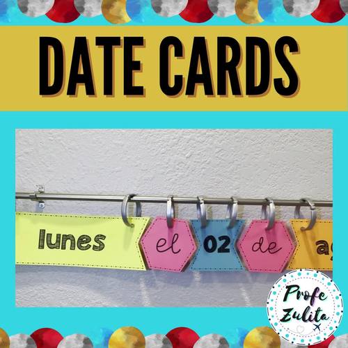 Spanish Date Cards | Calendar Talk Vocabulary Cards by Profe Zulita