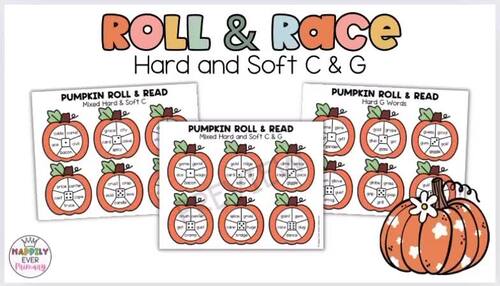 Fall Roll & Read Fluency Practice Games | Hard and Soft C & G | TPT