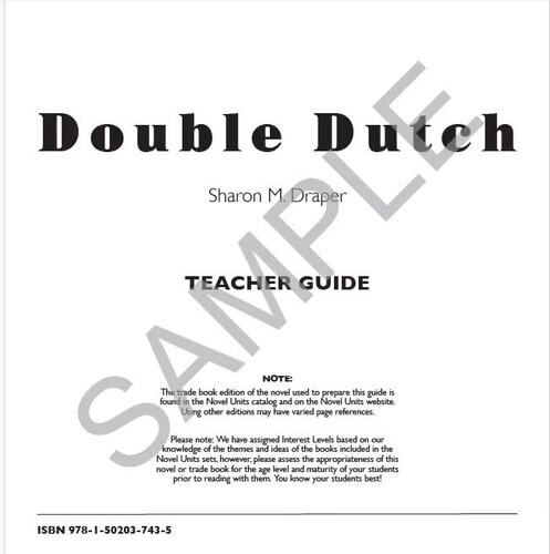Double Dutch Novel Units® Teacher Guide Novel Study | TPT