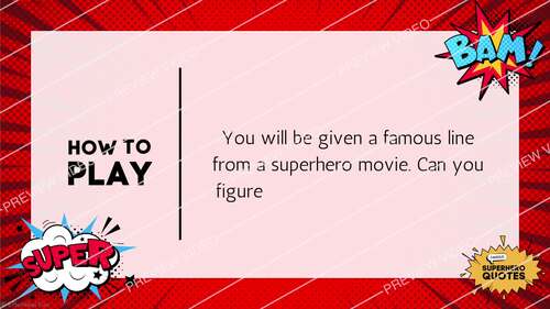 Guess The Movie Trivia Ice Breaker Game | Famous Superhero Quotes Grade ...