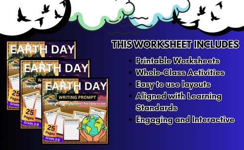 Earth Day Writing Journal Grades 3–8 |25 Thought-Provoking ...
