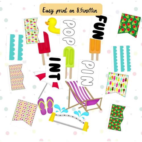 Bulletin Board Kit Fun in the Sun, Classroom Door Decor, Editable