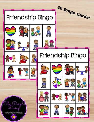 Love and Friendship Bingo Game by The Purple Daisy Teaching Resources