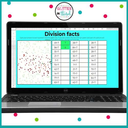 DIVISION FACTS Pixel Art Math Digital Mystery Pictures Google Sheets BUNDLE