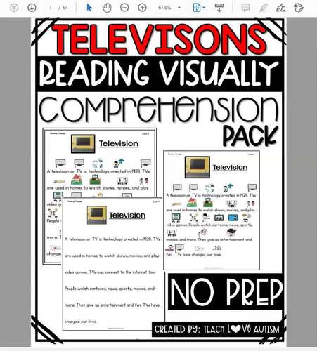Television Reading Comprehension Passages and Questions with Visuals