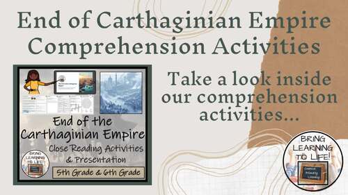 Fall of Carthaginian Empire Reading Comprehension Activities | 5th ...