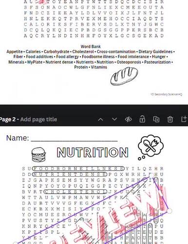 Nutrition Wordsearch Puzzle | Early Finishers | Health | FACS | TPT