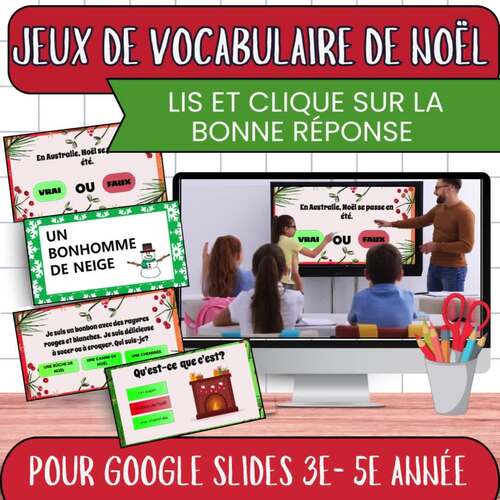 French Christmas Vocabulary – French Noël Digital Activities-Google Slides™