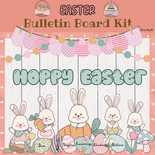 Hoppy Easter Bulletin Board Kit l Hopping into Spring Bulletin Board