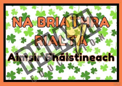 Na Briathra Rialta – 28 Colourful Aimsir Fháistineach Gaeilge Posters