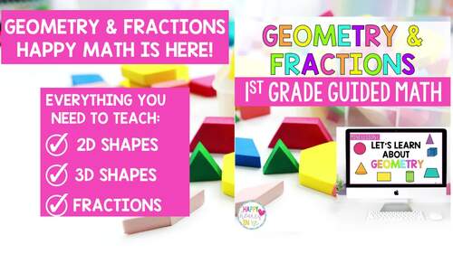 2d and 3d Shapes Activities Lessons Worksheets Geometry Fractions 1st ...