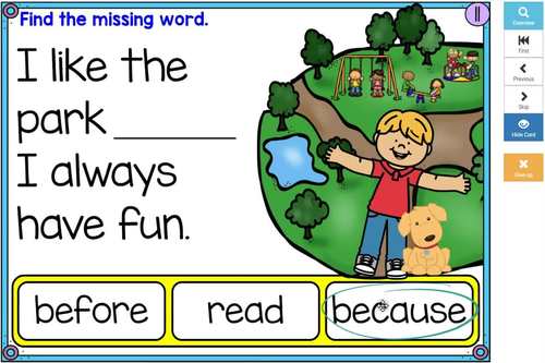 Second Grade Sight Word Sentences | BOOM Cards | Digital Task Cards