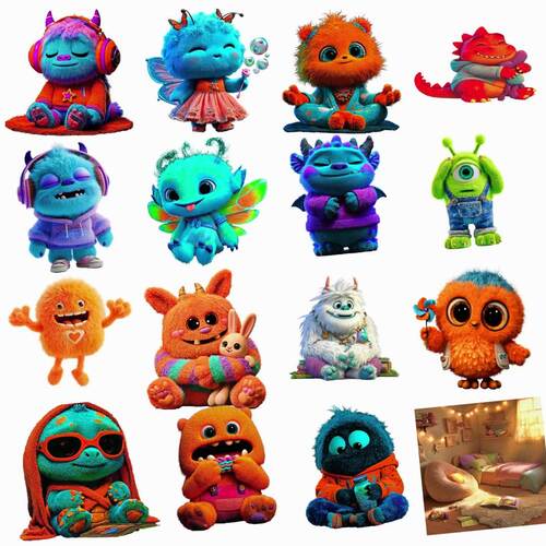 Sensory cartoon characters, Fuzzy Monsters, Emotional Regulation Clipart