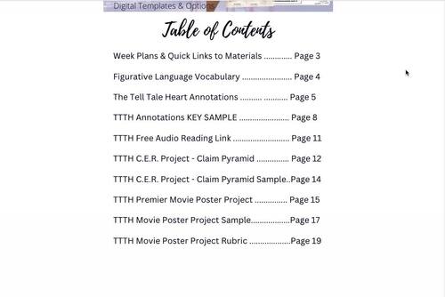 Edgar Allan Poe: "The Tell Tale Heart" Mini Unit [Fully Editable]