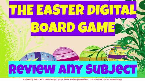 Easter Editable Game Review Activity -Test Prep- Math ELA Science History