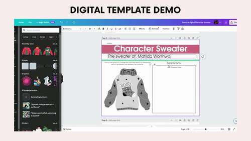 Ugly Christmas Sweater Character: Holiday Writing, ELA Activity ...