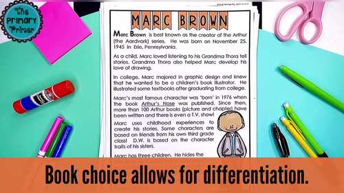 Marc Brown Author Study Packet by The Primary Primer | TpT