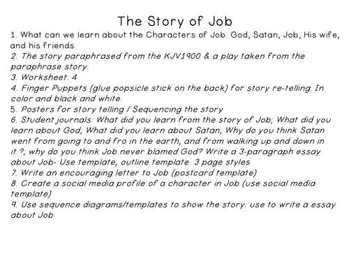 The Story of Job by Teacher Trish | TPT