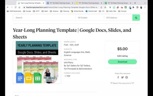 Digital Year-Long Planning Template | Google Docs, Slides, and Sheets
