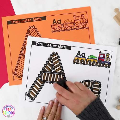 Train Track Alphabet Letter Mats - Fine Motor Fun! | TPT