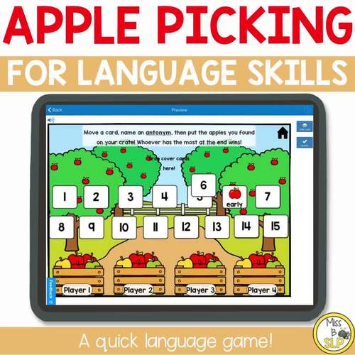Fall Apples Quick Vocabulary & Grammar Games - Digital Boom Cards by ...