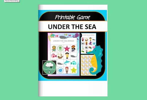 UNDER THE SEA BINGO GAME PDF plus Digital Options by Tea4Teacher