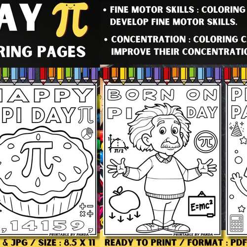 Pi Day Coloring Pages Worksheets Activity Pi Day Math Activities ...