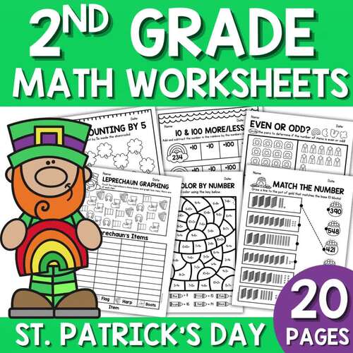 St. Patrick's Day Math Worksheets & Activities for 2nd Grade | March ...