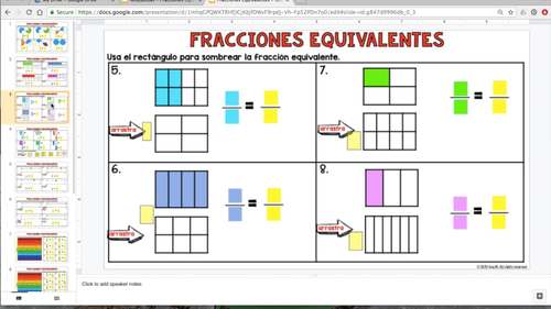 Fracciones equivalentes - Equivalent Fractions in Spanish | TPT