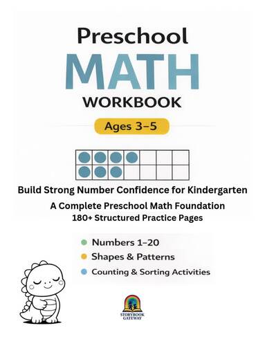Preschool Math Workbook | Numbers 1–20, Shapes, Patterns & Sorting ...