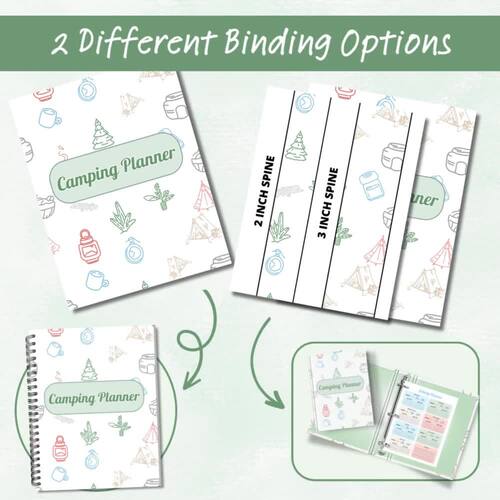Summer Camping Planner- Printable Camping Binder- Camping Checklist- Pastel