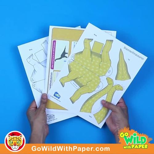 Dinosaur Craft Activity | Diamantinasaurus 3D Paper Model by Go Wild ...