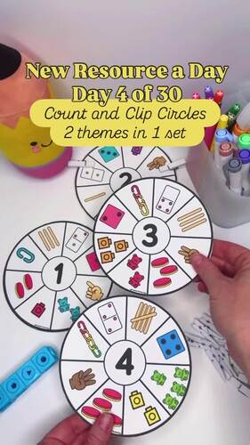 Count and Clip Circles Math Center Activity Math Manipulatives & School ...