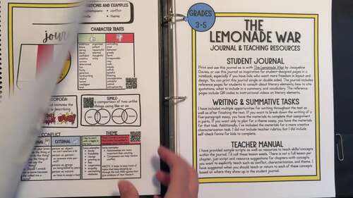 The Lemonade War: Student Journal, Scaffolded Writing, & Creative Project