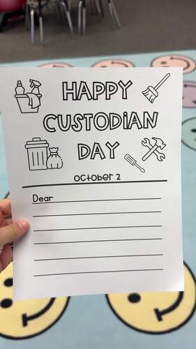 Custodian Day Letter and Gift Tag by Teaching in Taradise | TPT