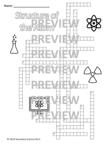 Structure of the Atom Vocabulary Puzzle and Word Search | Chemistry