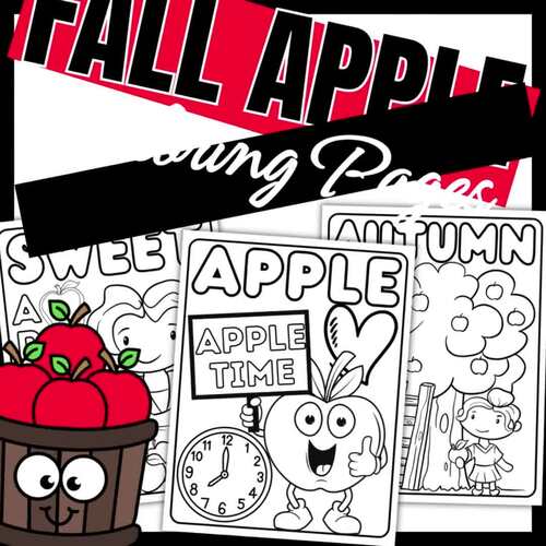 Autumn Apple Harvest Coloring Sheets | Fall Apple Coloring Pages
