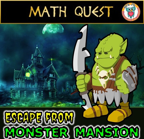 Escape Monster Mansion - Math Quest - Halloween Math worksheets | TpT