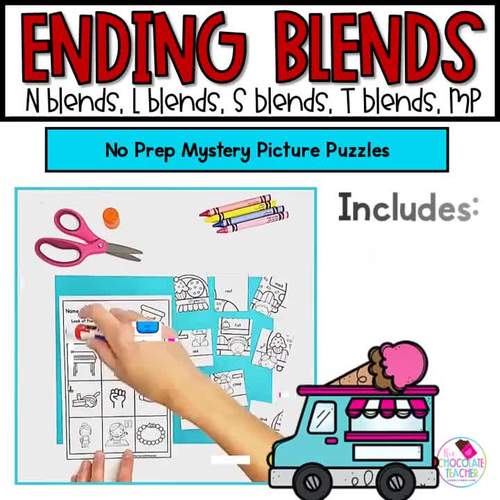 Ending Blends Worksheets Phonics Puzzles for 1st Grade - Final Blends N ...