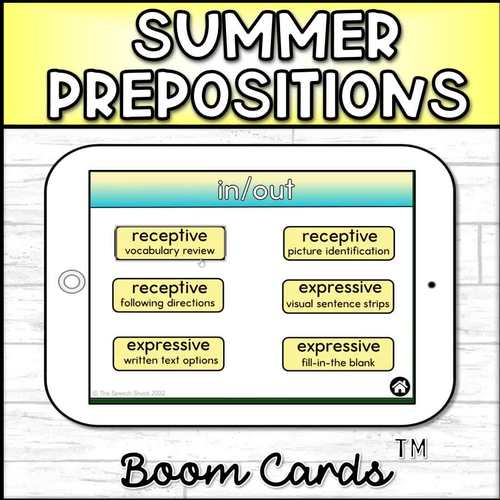 Summer Prepositions BOOM Cards™️- Set 1 by The Speech Shack | TPT