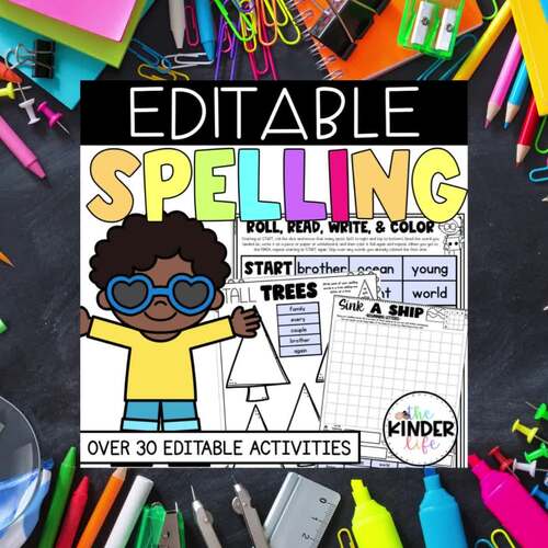 Editable Spelling Word Worksheets | Spelling Pack | 30 Sight Red Word ...
