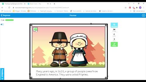 BOOM CARDS THANKSGIVING STORY: Reading comprehension activities by Ms ...